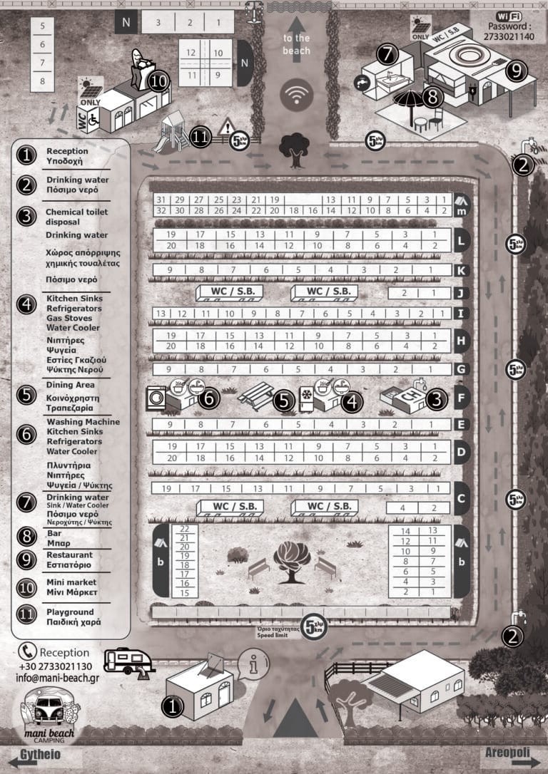Camping map - Mani Beach Camping